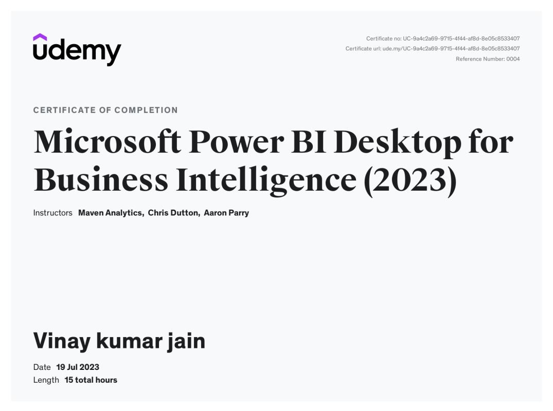 Vinay Kumar Jain on LinkedIn: Udemy Course Completion Certificate Vinay Kumar Jain on LinkedIn: Udemy Course Completion Certificate