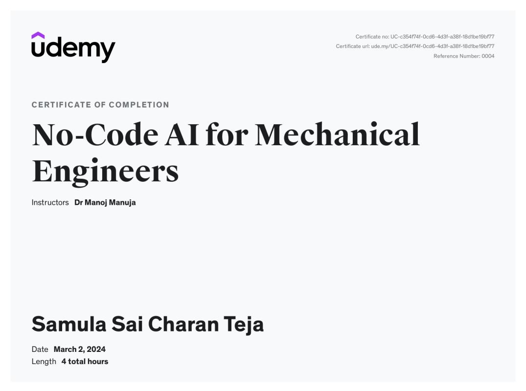 Sai charan teja Charan on LinkedIn: Udemy Course Completion Certificate Sai charan teja Charan on LinkedIn: Udemy Course Completion Certificate