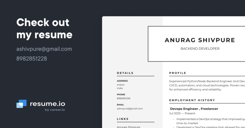 Anurag Shivpure on LinkedIn: Anurag Shivpure – Backend Developer Anurag Shivpure on LinkedIn: Anurag Shivpure – Backend Developer
