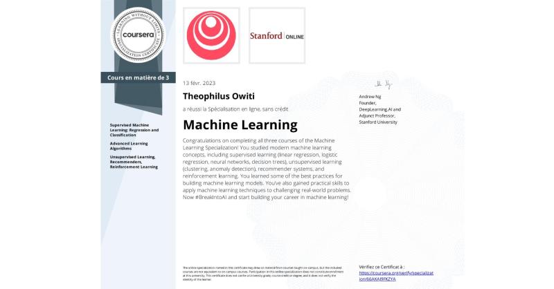 Completion Certificate for Machine Learning | Lincoln Theophilus Completion Certificate for Machine Learning | Lincoln Theophilus