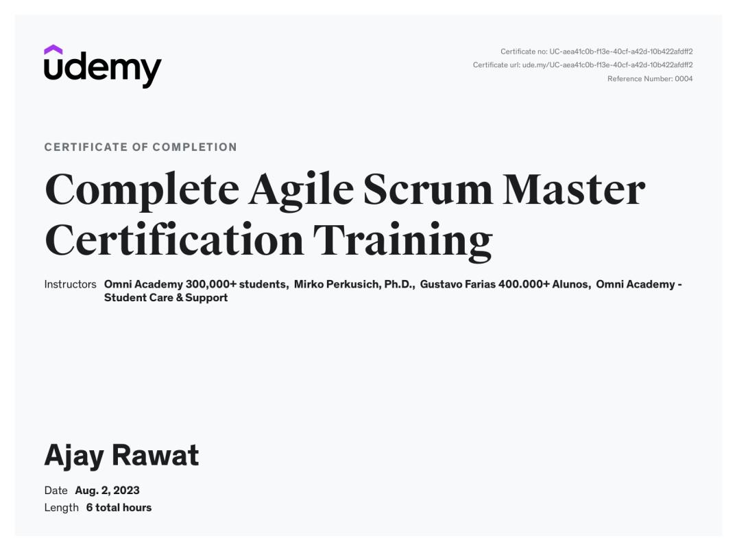 Ajay Rawat on LinkedIn: Udemy Course Completion Certificate Ajay Rawat on LinkedIn: Udemy Course Completion Certificate