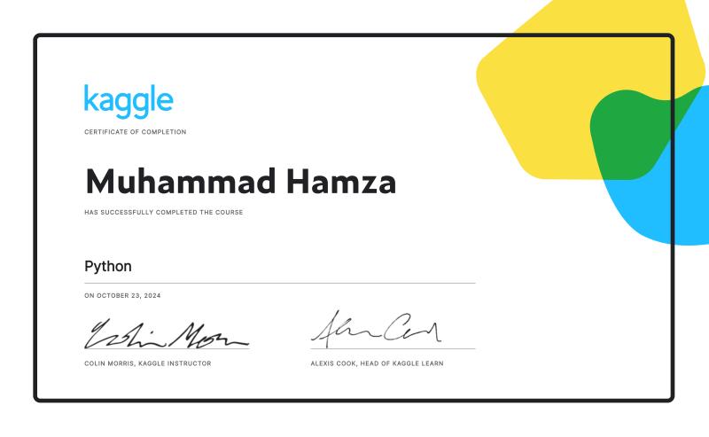 Muhammad Hamza on LinkedIn: Muhammad Hamza completed the Python course ... Muhammad Hamza on LinkedIn: Muhammad Hamza completed the Python course ...