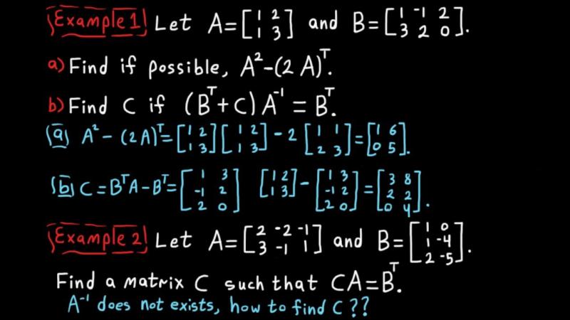 Mulkek MK on LinkedIn: Matrix inverse & transpose examples Mulkek MK on LinkedIn: Matrix inverse & transpose examples
