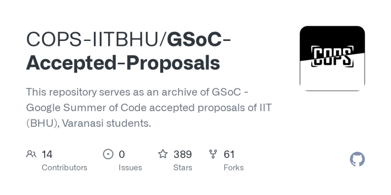 GitHub - COPS-IITBHU/GSoC-Accepted-Proposals: This repository serves as ... GitHub - COPS-IITBHU/GSoC-Accepted-Proposals: This repository serves as ...