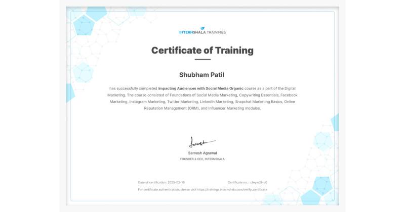 Successfully completed the Impacting Audiences with Social Media ... Successfully completed the Impacting Audiences with Social Media ...