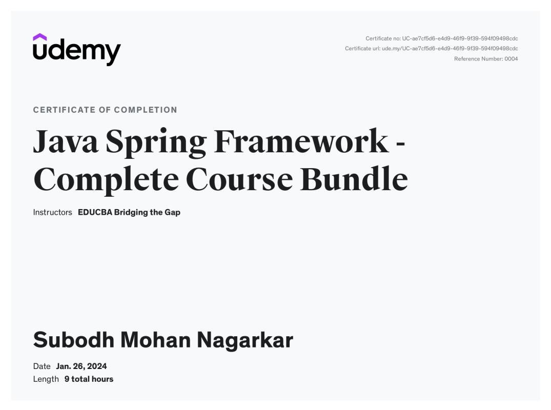 Subodh Nagarkar on LinkedIn: Udemy Course Completion Certificate Subodh Nagarkar on LinkedIn: Udemy Course Completion Certificate