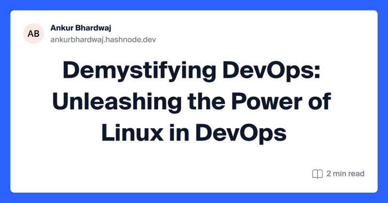Dr. Ankur Bhardwaj on LinkedIn: Demystifying DevOps: Unleashing the ... Dr. Ankur Bhardwaj on LinkedIn: Demystifying DevOps: Unleashing the ...