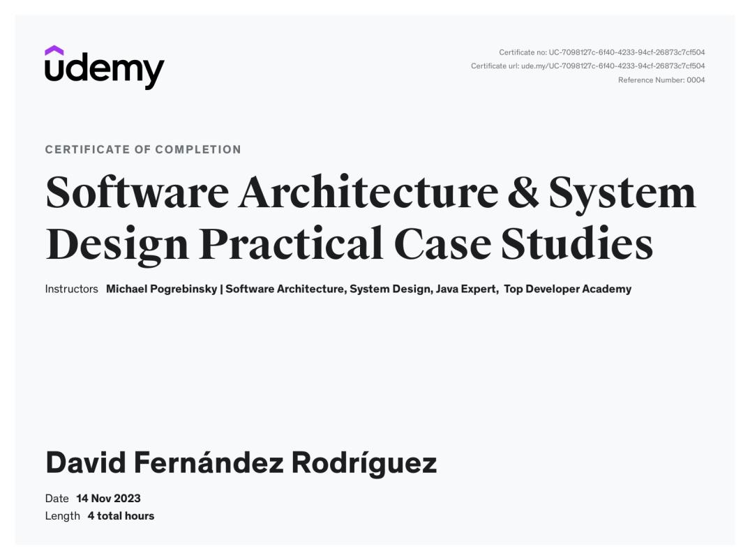 David F. on LinkedIn: Udemy Course Completion Certificate David F. on LinkedIn: Udemy Course Completion Certificate