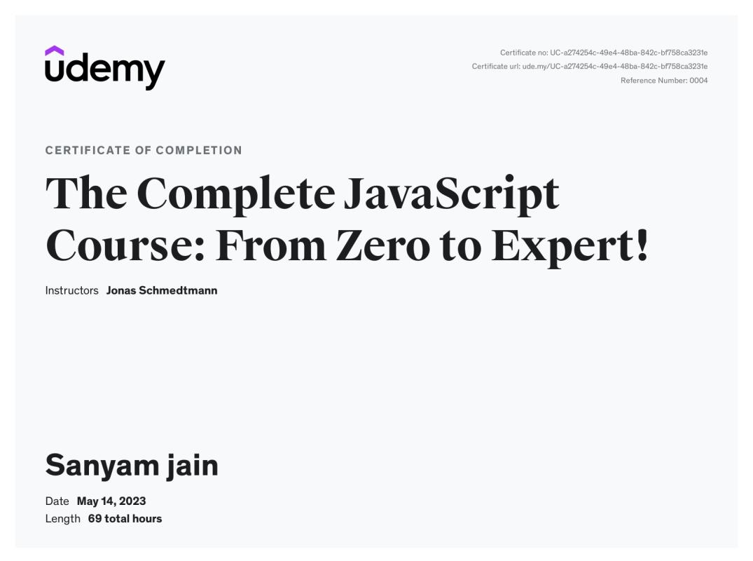 Sanyam Jain on LinkedIn: Udemy Course Completion Certificate Sanyam Jain on LinkedIn: Udemy Course Completion Certificate