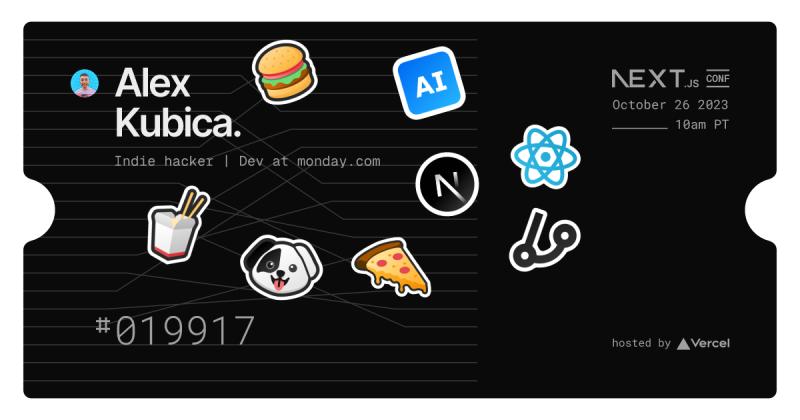 Join Alex Kubica at Next.js Conf | Alex Kubica Join Alex Kubica at Next.js Conf | Alex Kubica