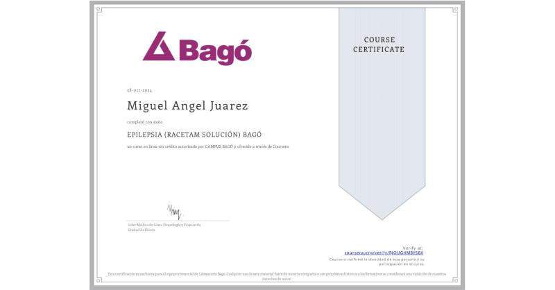 Miguel Angel Juarez on LinkedIn: Completion Certificate for EPILEPSIA ... Miguel Angel Juarez on LinkedIn: Completion Certificate for EPILEPSIA ...