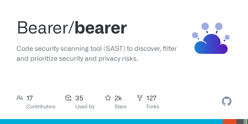 Guillaume Montard on LinkedIn: GitHub - Bearer/bearer: Code security ... Guillaume Montard on LinkedIn: GitHub - Bearer/bearer: Code security ...