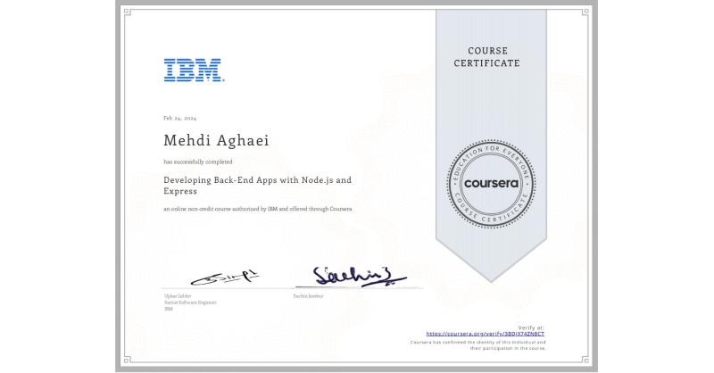 Soroosh Aghaei on LinkedIn: Completion Certificate for Developing Back ... Soroosh Aghaei on LinkedIn: Completion Certificate for Developing Back ...