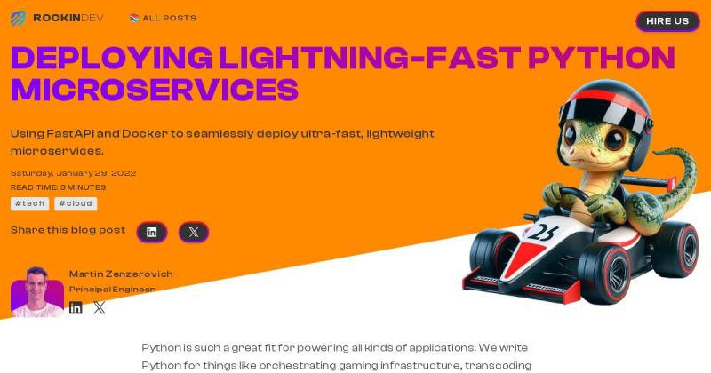 RockinDev on LinkedIn: Deploying lightning-fast Python microservices RockinDev on LinkedIn: Deploying lightning-fast Python microservices