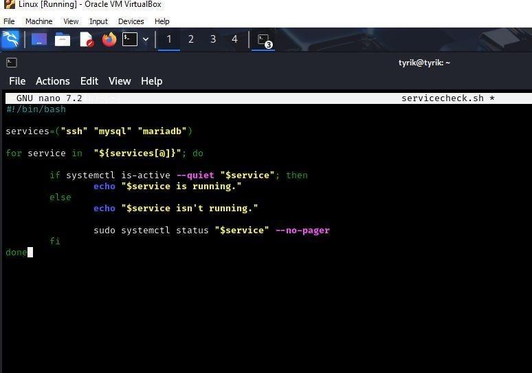 Testing out some shell scripting for checking active services, common ... Testing out some shell scripting for checking active services, common ...