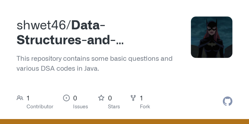 Shweta Behera on LinkedIn: GitHub - shwet46/Data-Structures-and ... Shweta Behera on LinkedIn: GitHub - shwet46/Data-Structures-and ...