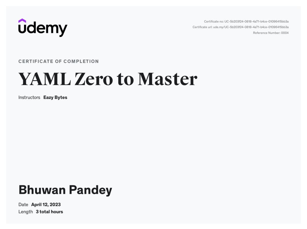 Bhuwan Pandey on LinkedIn: Udemy Course Completion Certificate Bhuwan Pandey on LinkedIn: Udemy Course Completion Certificate