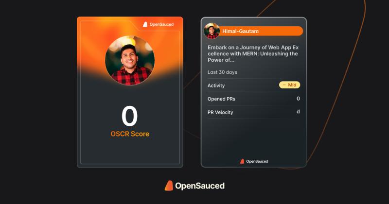 Himal Gautam on LinkedIn: Himal-Gautam | OpenSauced Himal Gautam on LinkedIn: Himal-Gautam | OpenSauced