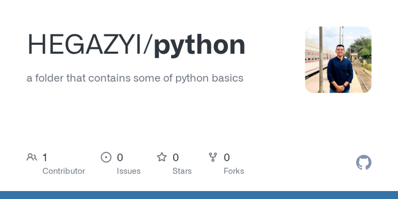 Ahmed Hegazy on LinkedIn: GitHub - HEGAZYI/python: a folder that ... Ahmed Hegazy on LinkedIn: GitHub - HEGAZYI/python: a folder that ...