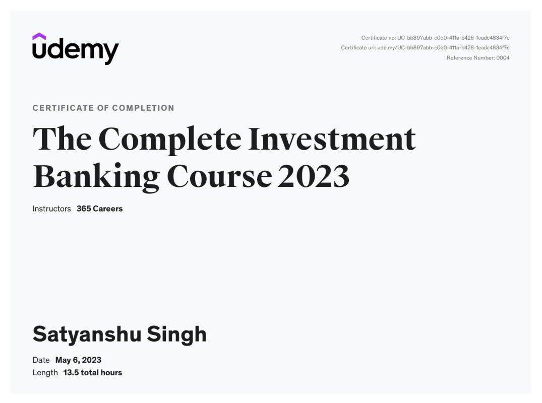 Udemy Course Completion Certificate | Satyanshu Singh Udemy Course Completion Certificate | Satyanshu Singh