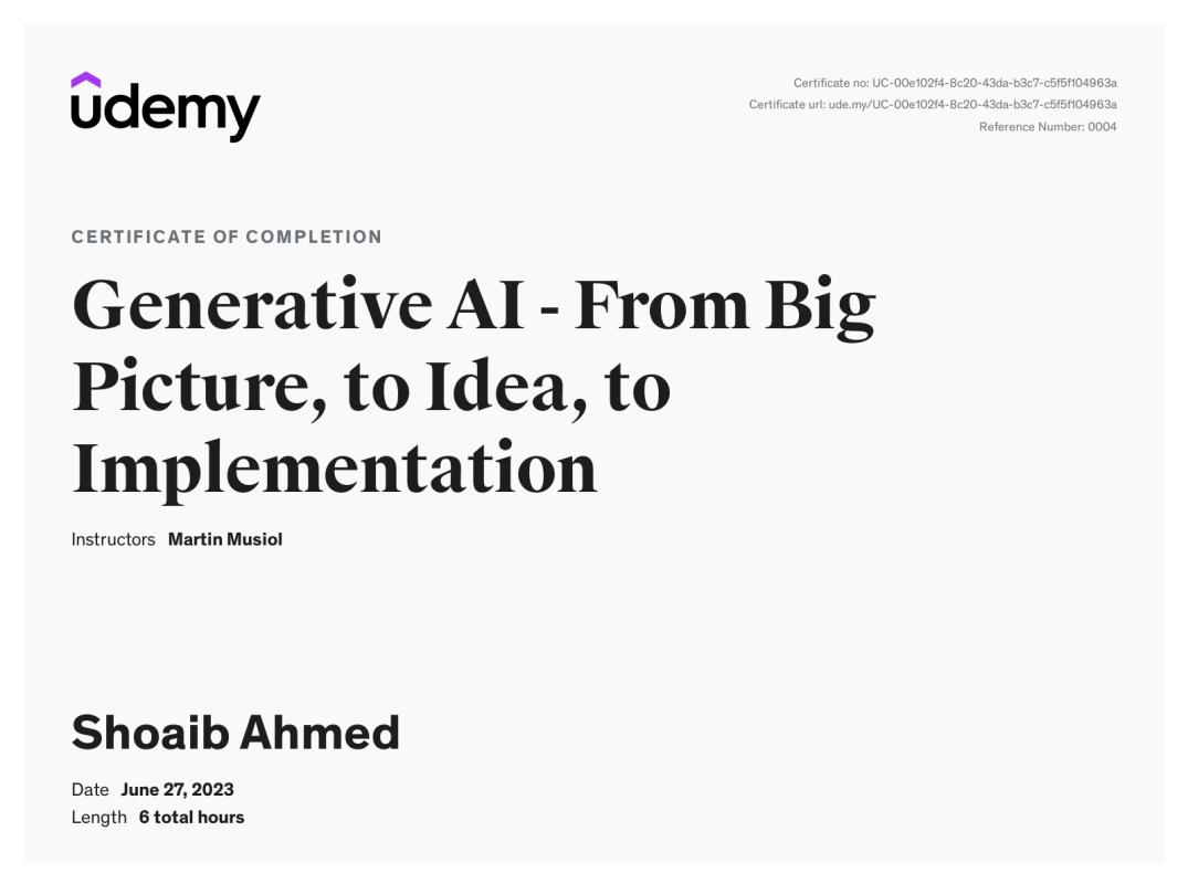 Shoaib Ahmed on LinkedIn: Udemy Course Completion Certificate Shoaib Ahmed on LinkedIn: Udemy Course Completion Certificate