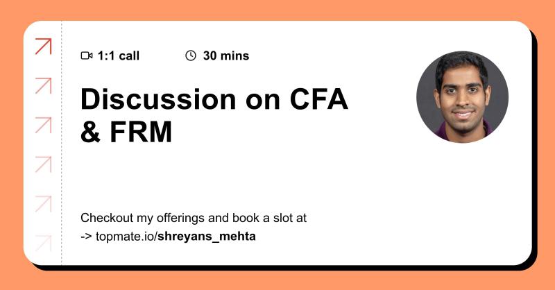 Ajay Lodha on LinkedIn: Discussion on CFA & FRM with Shreyans Mehta Ajay Lodha on LinkedIn: Discussion on CFA & FRM with Shreyans Mehta