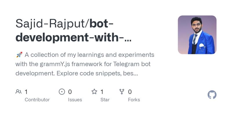 Muhammad Sajid Ali Khan on LinkedIn: GitHub - Sajid-Rajput/bot ... Muhammad Sajid Ali Khan on LinkedIn: GitHub - Sajid-Rajput/bot ...