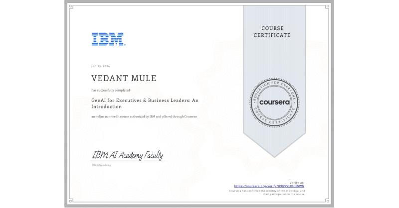 Completion Certificate for GenAI for Executives & Business Leaders: An ... Completion Certificate for GenAI for Executives & Business Leaders: An ...