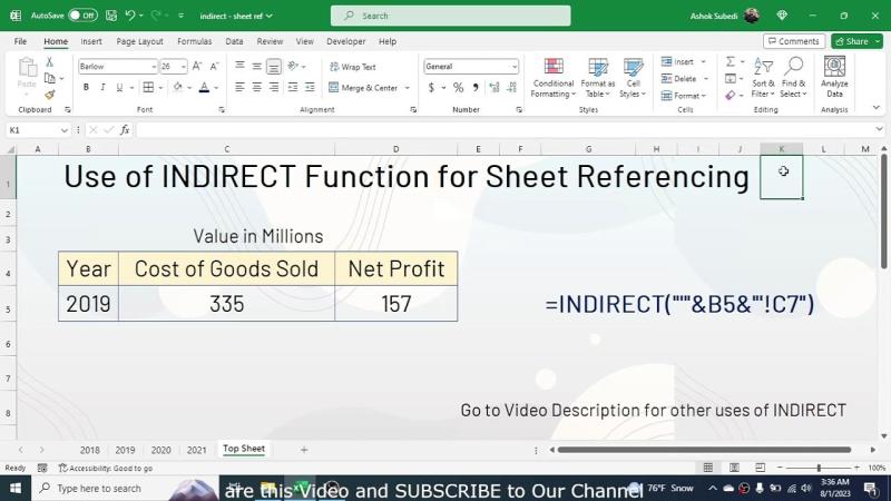 Learn Microsoft Excel on LinkedIn: Learn the Use of INDIRECT Function ... Learn Microsoft Excel on LinkedIn: Learn the Use of INDIRECT Function ...