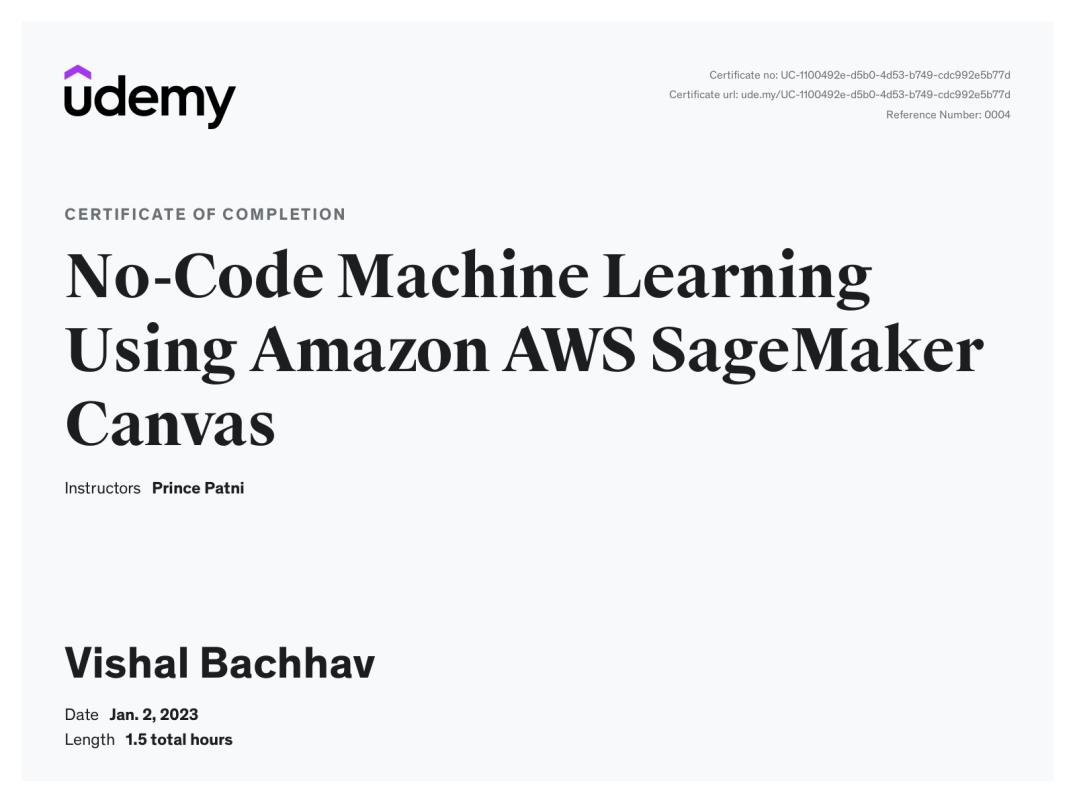VISHAL BACHHAV on LinkedIn: Udemy Course Completion Certificate VISHAL BACHHAV on LinkedIn: Udemy Course Completion Certificate