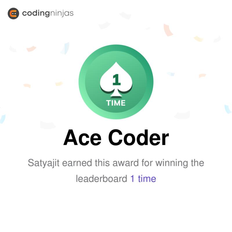 Satyajit Pal on LinkedIn: Codingninjas | Achievements Satyajit Pal on LinkedIn: Codingninjas | Achievements