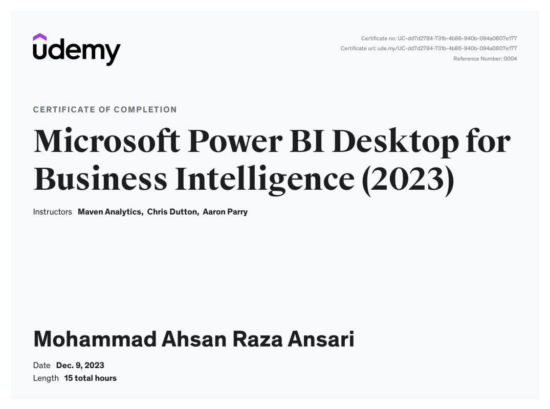 Md Ahsan Raza Ansari on LinkedIn: Udemy Course Completion Certificate Md Ahsan Raza Ansari on LinkedIn: Udemy Course Completion Certificate