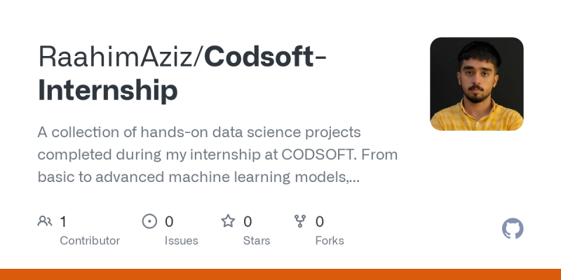 Muhammad Raahim Aziz on LinkedIn: Codsoft-Internship/titanic_prediction ... Muhammad Raahim Aziz on LinkedIn: Codsoft-Internship/titanic_prediction ...