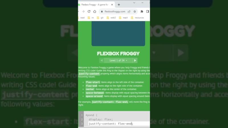 馃幃 Flexbox Froggy Game: Level 1 | Learn CSS with Fun! 馃惛#flexbox #css ... 馃幃 Flexbox Froggy Game: Level 1 | Learn CSS with Fun! 馃惛#flexbox #css ...
