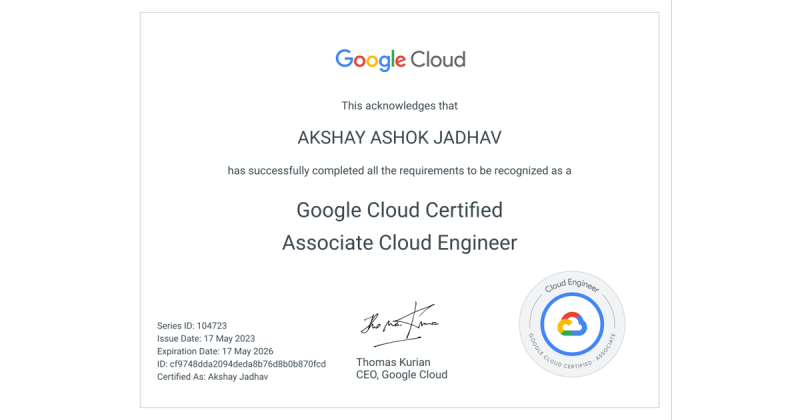 Akshay Jadhav on LinkedIn: Associate Cloud Engineer β’ Akshay Jadhav ... Akshay Jadhav on LinkedIn: Associate Cloud Engineer β’ Akshay Jadhav ...