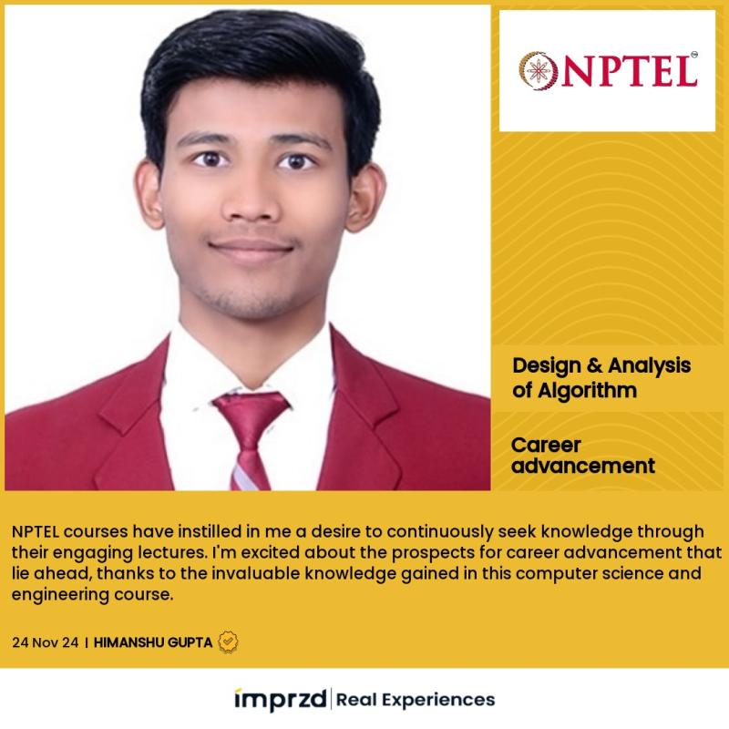 Himanshu Gupta on LinkedIn: NPTEL Himanshu Gupta on LinkedIn: NPTEL