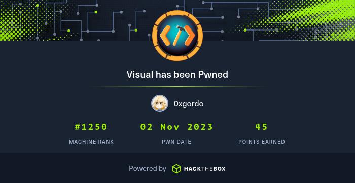 Diego Tellaroli on LinkedIn: Owned Visual from Hack The Box! Diego Tellaroli on LinkedIn: Owned Visual from Hack The Box!