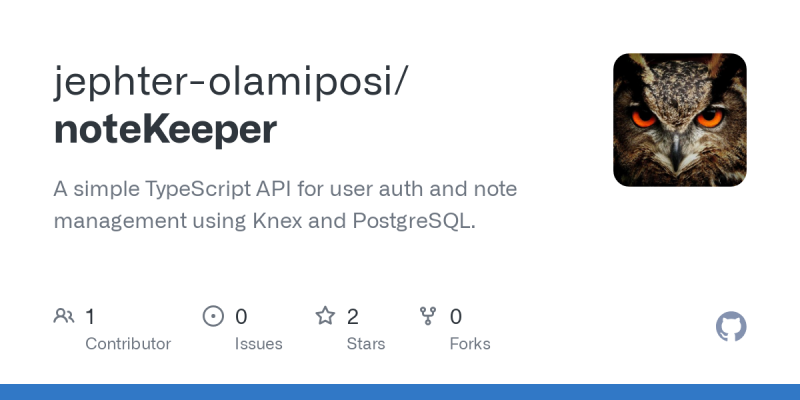GitHub - jephter-olamiposi/noteKeeper: A simple and secure TypeScript ... GitHub - jephter-olamiposi/noteKeeper: A simple and secure TypeScript ...