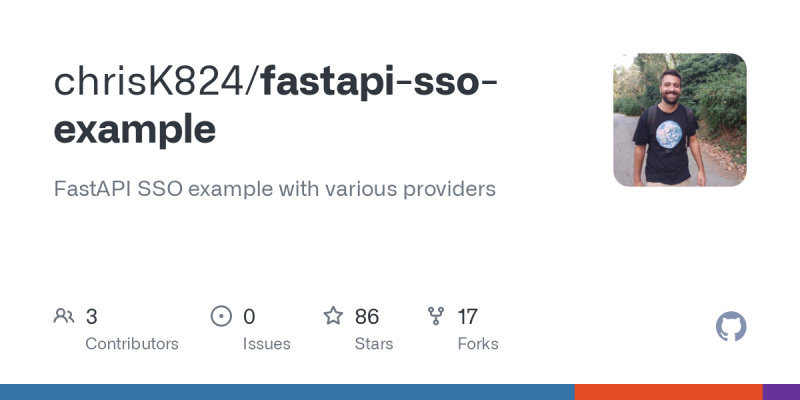 Chris Karvouniaris on LinkedIn: GitHub - chrisK824/fastapi-sso-example ... Chris Karvouniaris on LinkedIn: GitHub - chrisK824/fastapi-sso-example ...