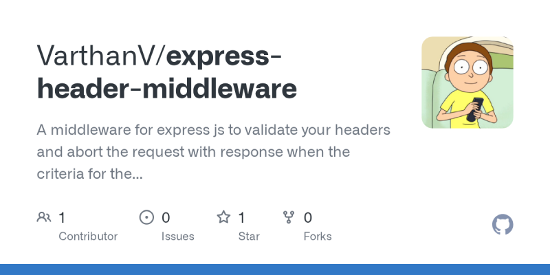 Vishnu Varthan on LinkedIn: GitHub - VarthanV/express-header-middleware ... Vishnu Varthan on LinkedIn: GitHub - VarthanV/express-header-middleware ...