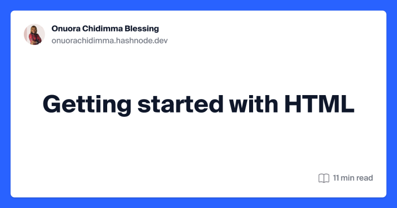Chidimma Onuora on LinkedIn: Getting started with HTML | 10 comments Chidimma Onuora on LinkedIn: Getting started with HTML | 10 comments