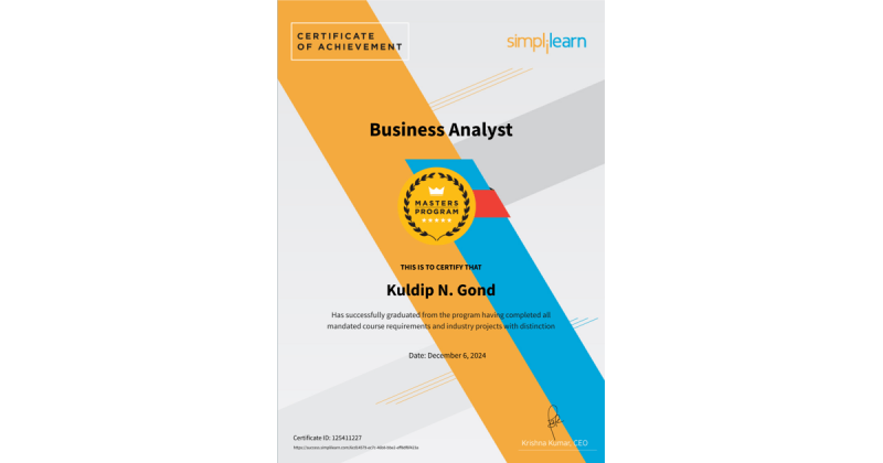 Kuldip Gond on LinkedIn: Business Analyst • Kuldip N. Gond • Simplilearn Kuldip Gond on LinkedIn: Business Analyst • Kuldip N. Gond • Simplilearn