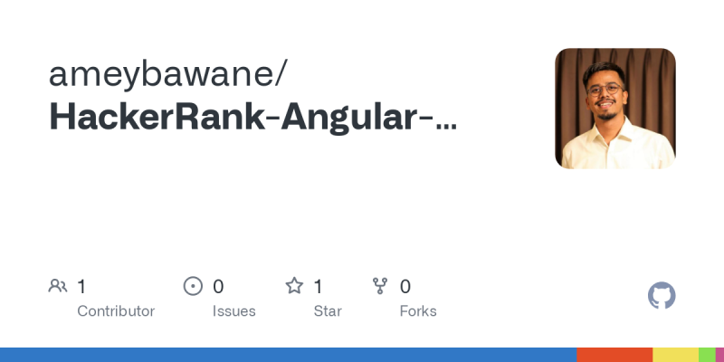 Amey Bawane on LinkedIn: GitHub - ameybawane/HackerRank-Angular-Basic ... Amey Bawane on LinkedIn: GitHub - ameybawane/HackerRank-Angular-Basic ...