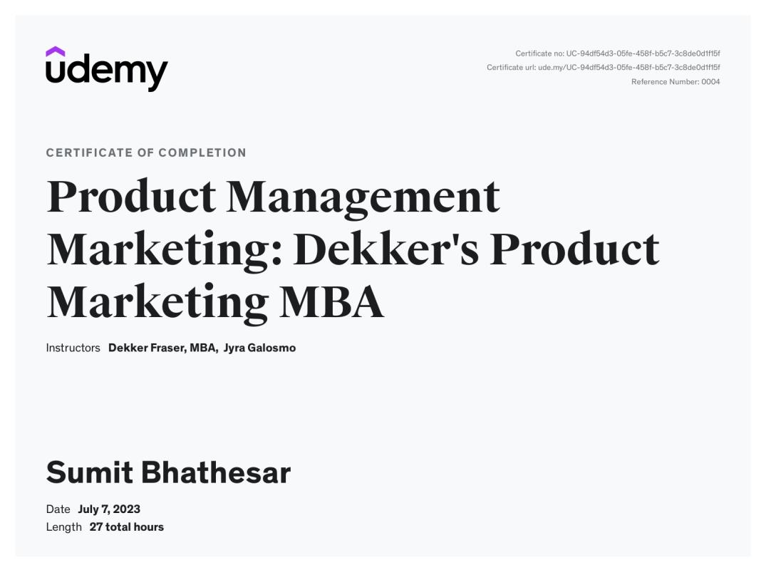 Sumit Bhathesar on LinkedIn: Udemy Course Completion Certificate Sumit Bhathesar on LinkedIn: Udemy Course Completion Certificate