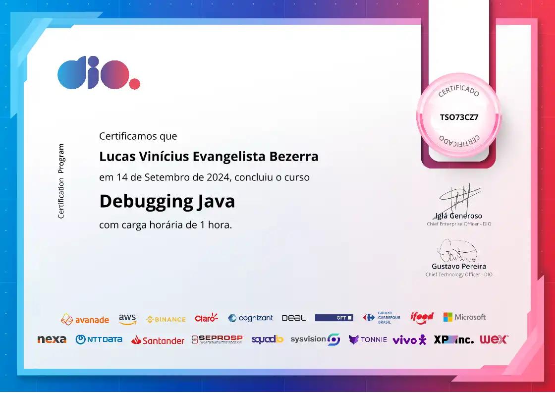 Lucas Vinícius Evangelista Bezerra on LinkedIn: Debugging Java Lucas Vinícius Evangelista Bezerra on LinkedIn: Debugging Java