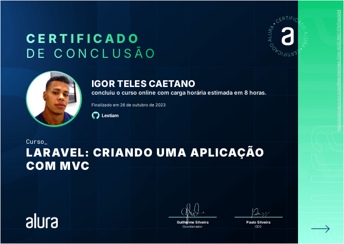Igor Teles Caetano no LinkedIn: Igor Teles Caetano - Curso Laravel ... Igor Teles Caetano no LinkedIn: Igor Teles Caetano - Curso Laravel ...