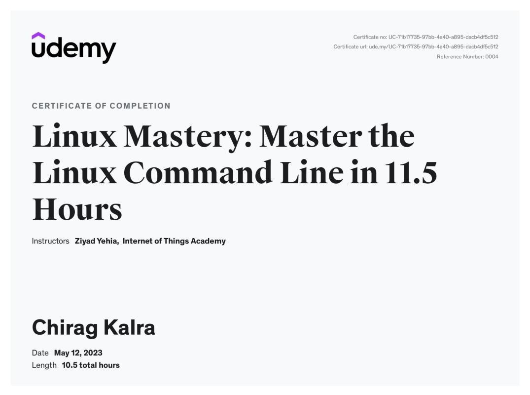 Chirag Kalra on LinkedIn: Udemy Course Completion Certificate Chirag Kalra on LinkedIn: Udemy Course Completion Certificate
