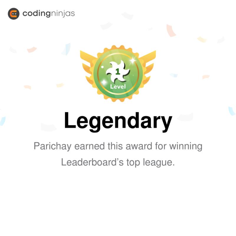 Codingninjas | Achievements | Parichay Lamba Codingninjas | Achievements | Parichay Lamba