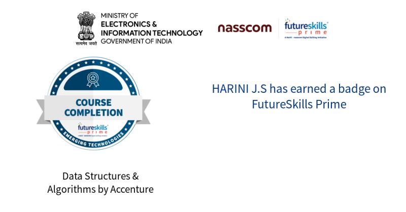 HARINI JS on LinkedIn: Posted from FutureSkills Prime HARINI JS on LinkedIn: Posted from FutureSkills Prime