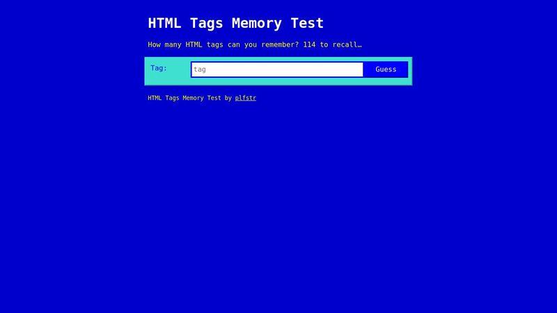 Russ Weakley on LinkedIn: HTML Tags Memory Test Russ Weakley on LinkedIn: HTML Tags Memory Test